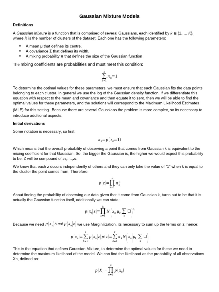 Gaussian Mixture Models Pdf