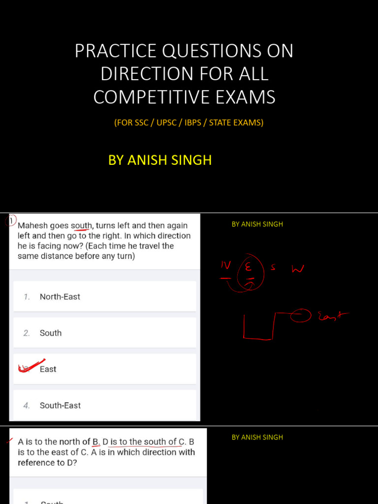 Practice Questions On Direction | PDF