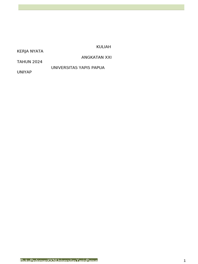 Buku Pedoman KKN 2024 | PDF