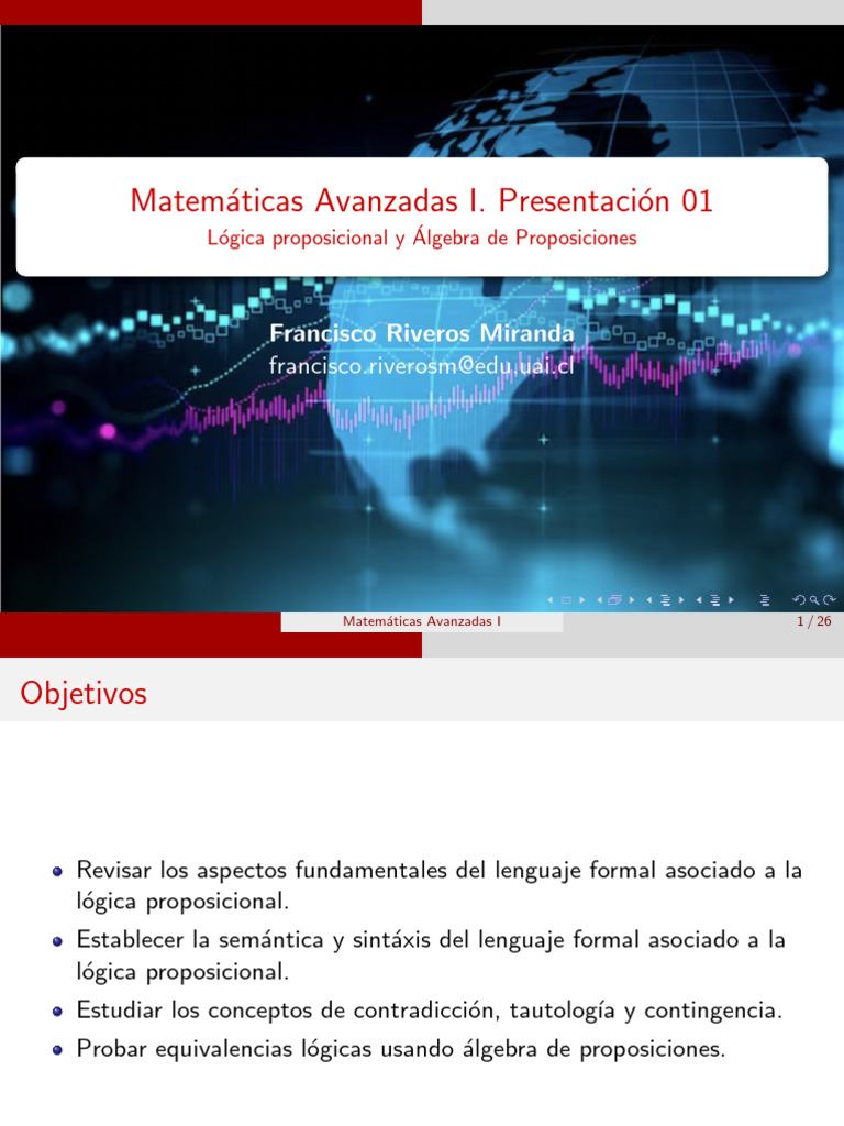 Matem Aticas Avanzadas I. Presentaci On 01: Francisco Riveros Miranda | PDF