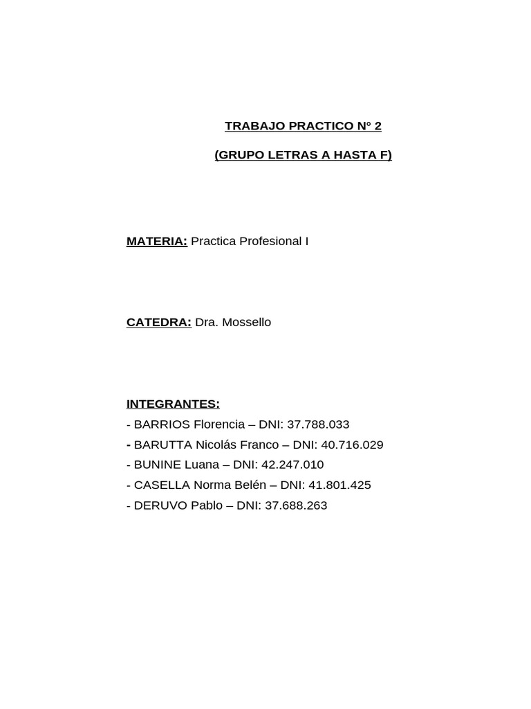 TP 2 Practica Profesional | PDF