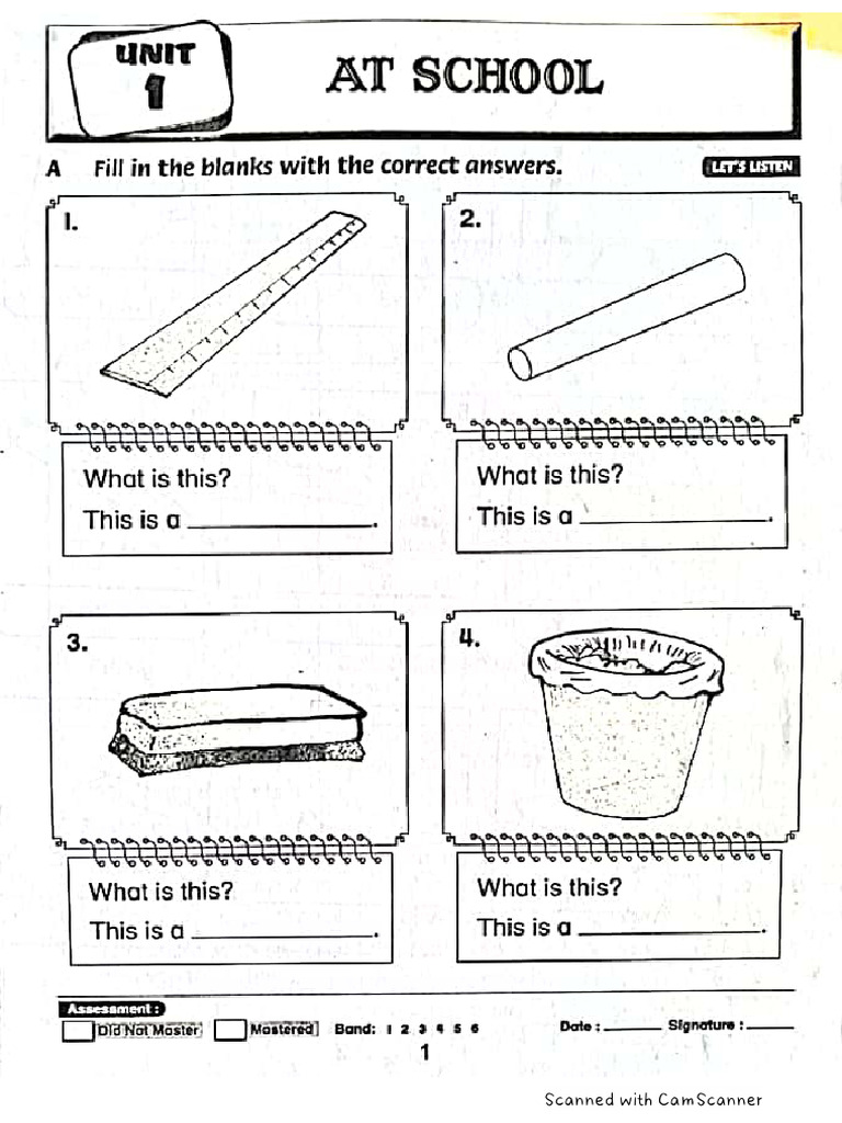 Std 1 English 13 Jan (Set2) | PDF