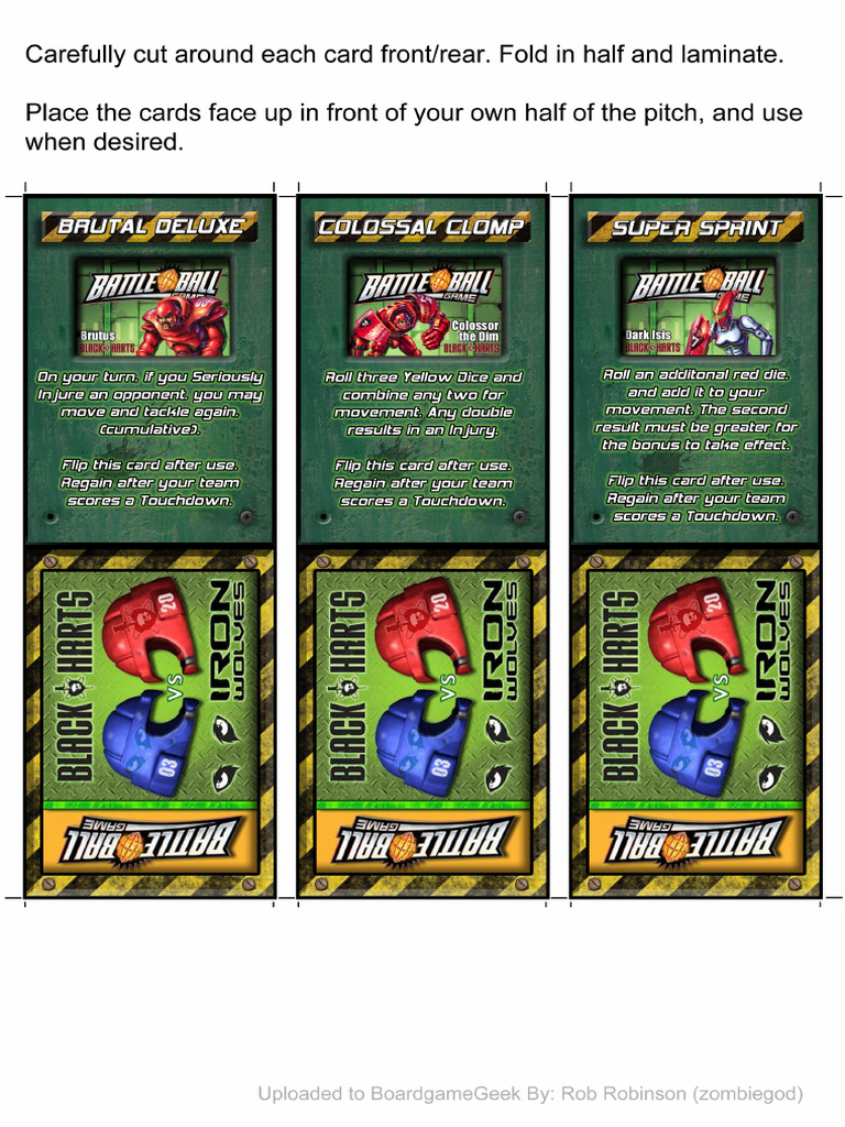 Battleball Player Cards v1.1 | PDF