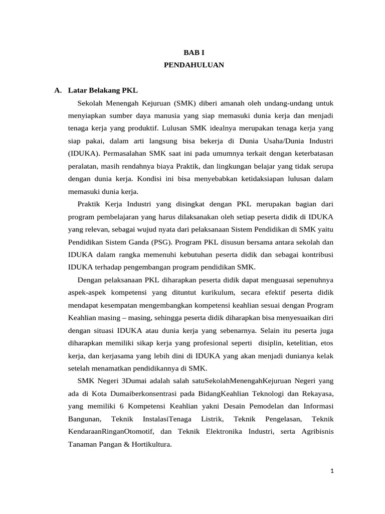 Format Laporan Akhir PKL | PDF