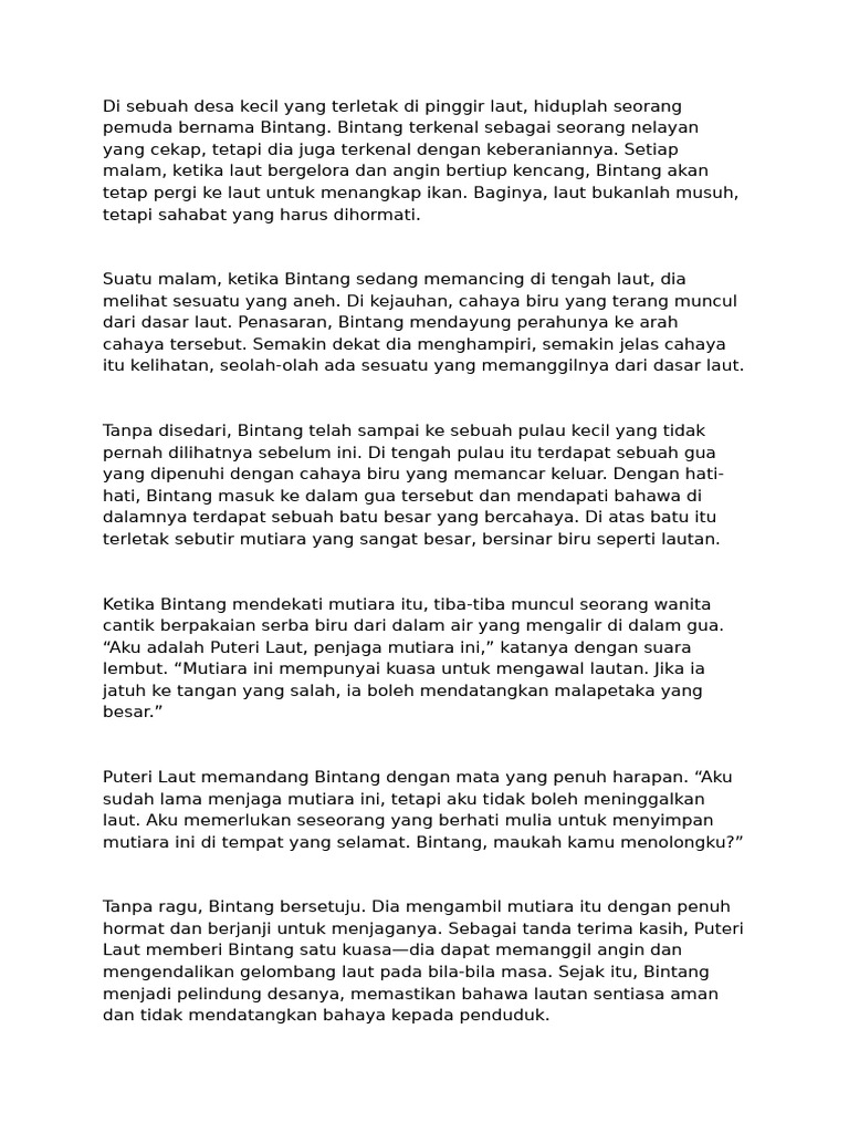Di Sebuah Desa Kecil Yang Terletak Di Pinggir Laut | PDF