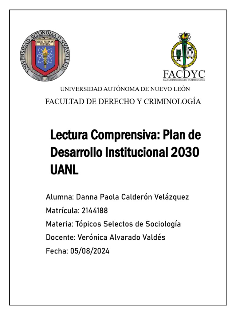 Plan de Desarrollo Institucional - DPCV | PDF