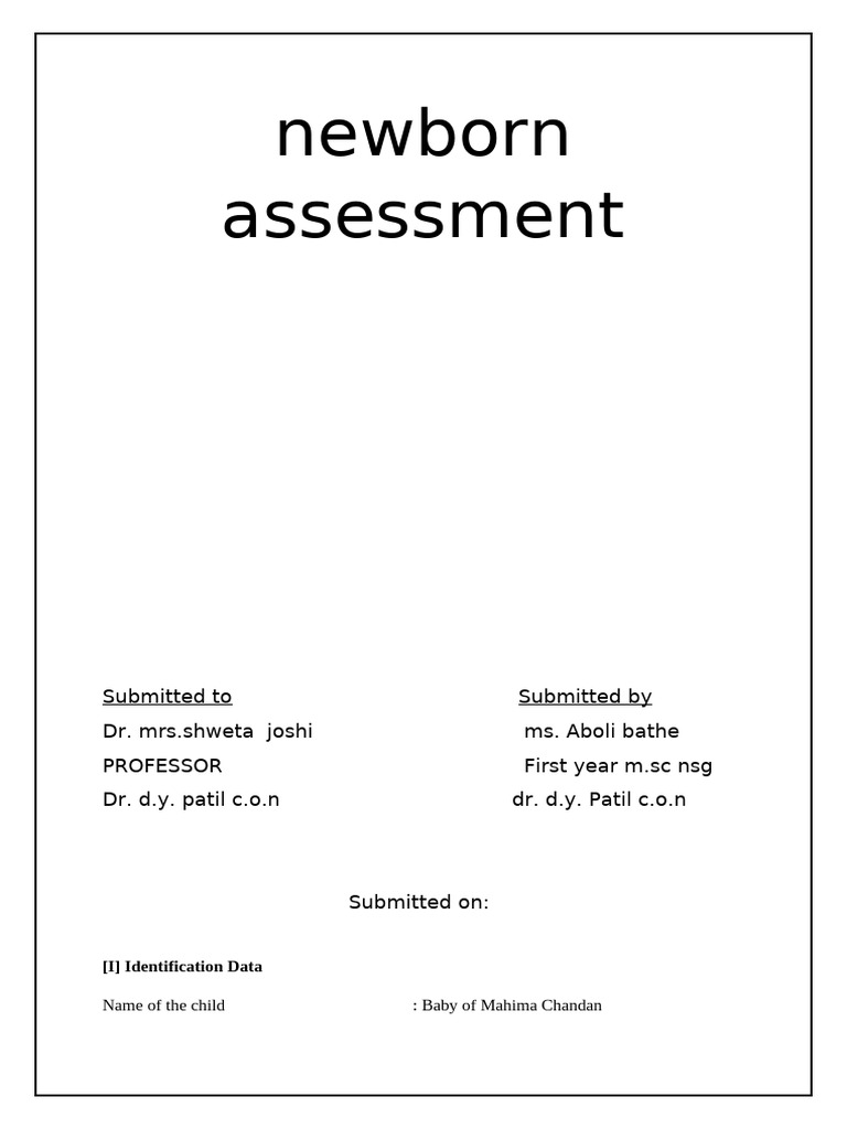Newborn Assessment | PDF