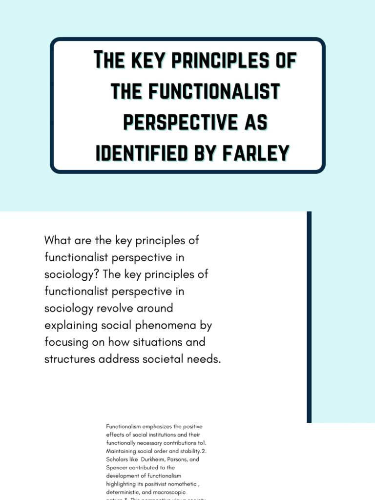 Key Principles of Functionalist Pers - 20240608 - 211501 - 0000 | PDF