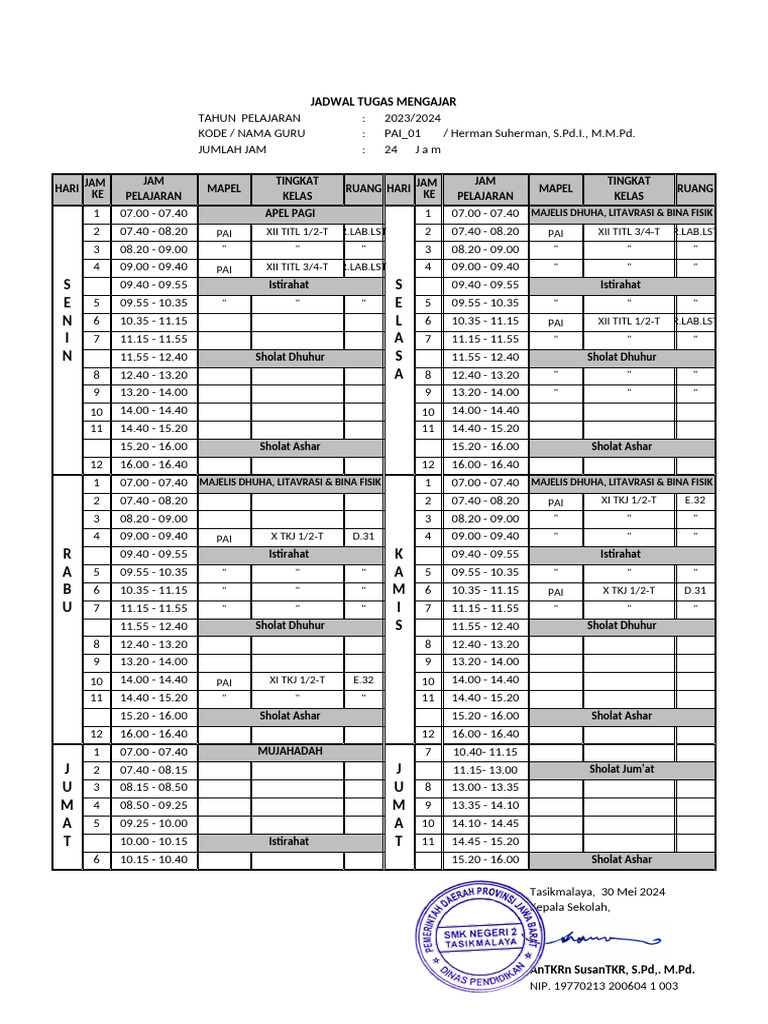 Lamgasjar Ganjil 2024-2025 YAYAT | PDF
