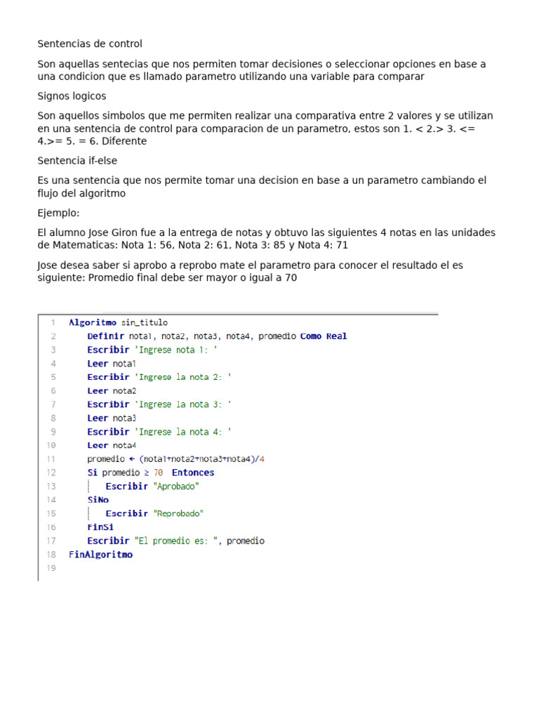 Sentencias de Control | PDF