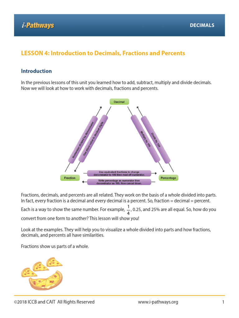 L.4 - Introduction-to-Decimals-Fractions-and-Percents | PDF