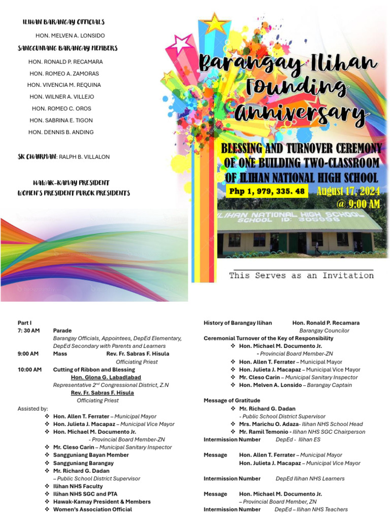 Turnover Ceremony and Founding Anniversary | PDF