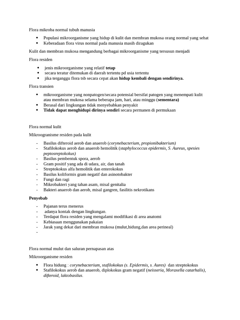 Flora Mikroba Normal Tubuh Manusia | PDF