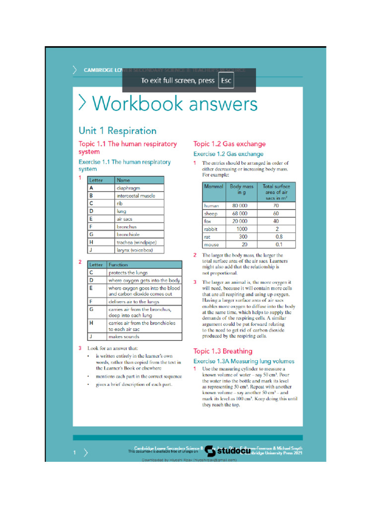Science Workbook Answer by Joziah | PDF