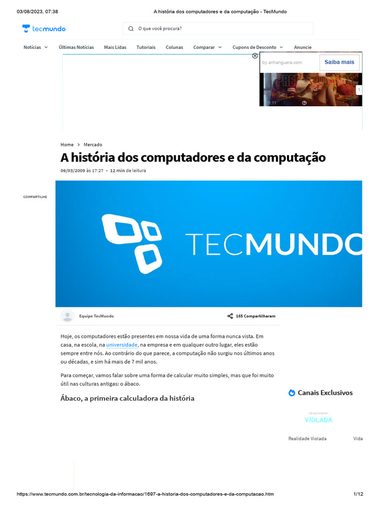 A História Dos Computadores e Da Computação - TecMundo | PDF | PCs ...