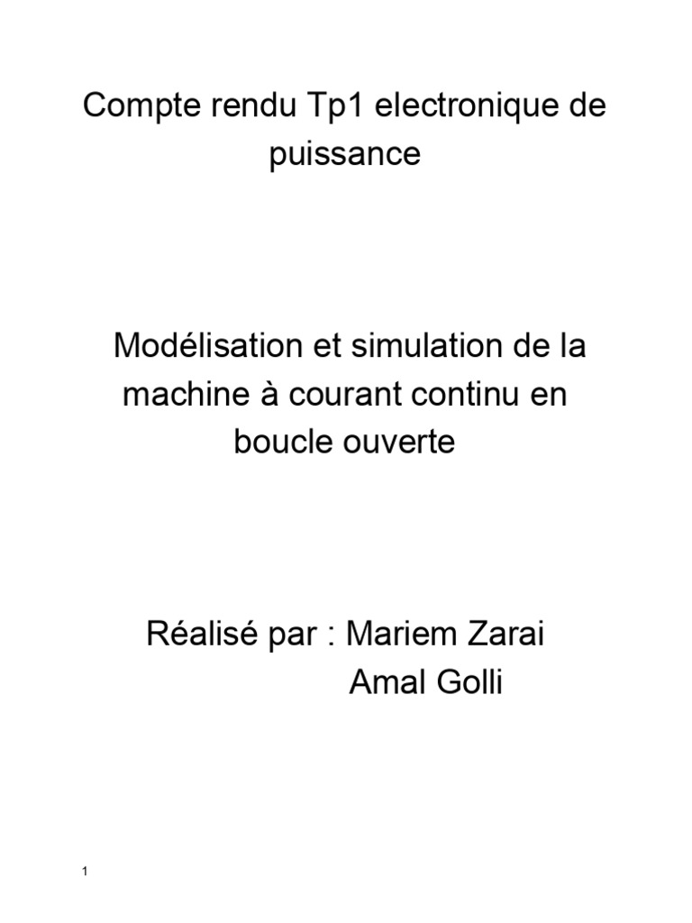 Compte Rendu TP Puissance | PDF
