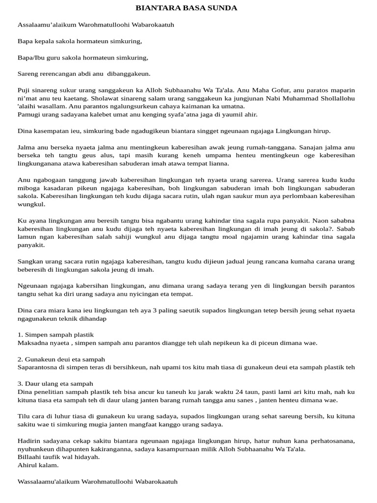 Biantara Basa Sunda | PDF