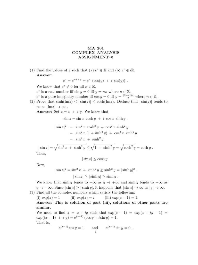 MA201 Soln Assignment 3 | PDF