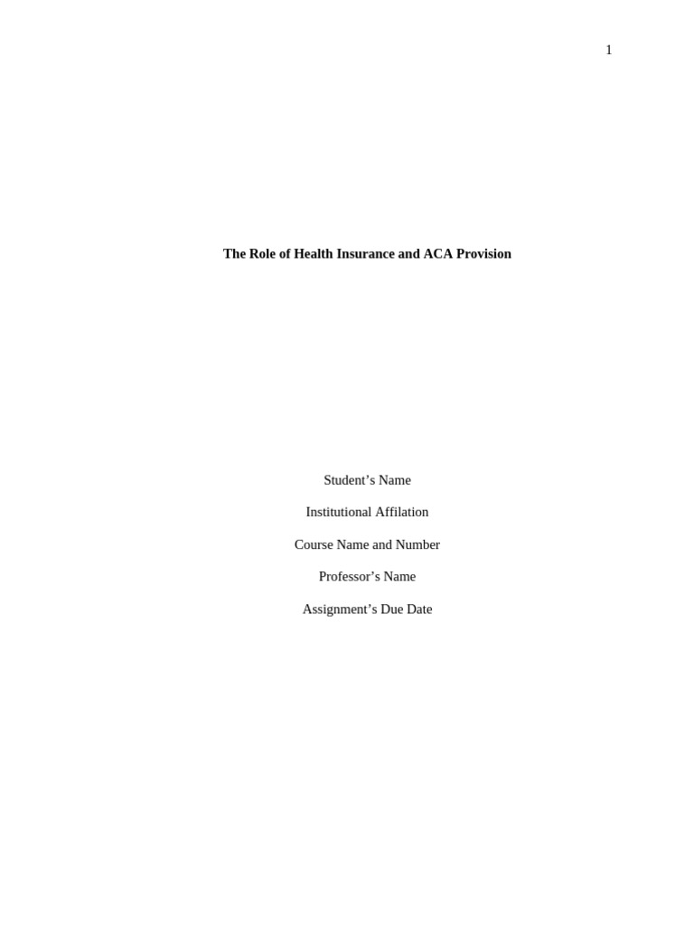 Health Insurance and ACA Impact Analysis | PDF | Health Care ...