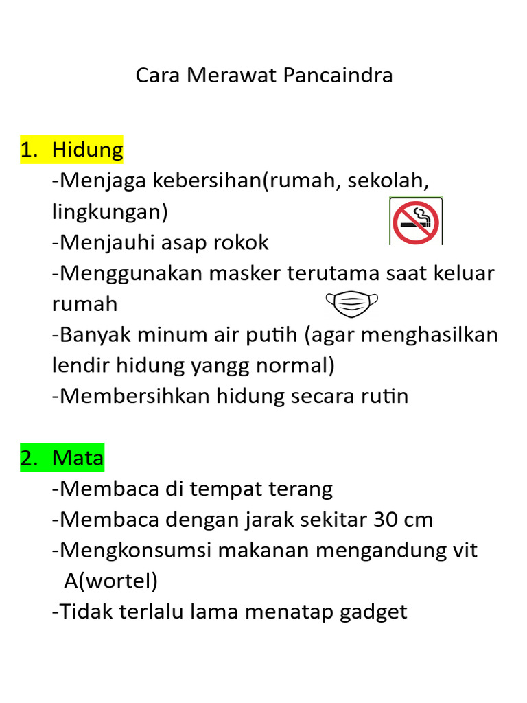 Cara Merawat Panca Indra OK | PDF