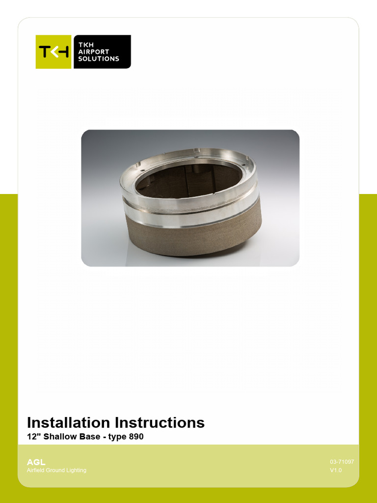 05 Installation Instruction 12-Inch Shallow Base Type 890-03-71097 v1 0 ...