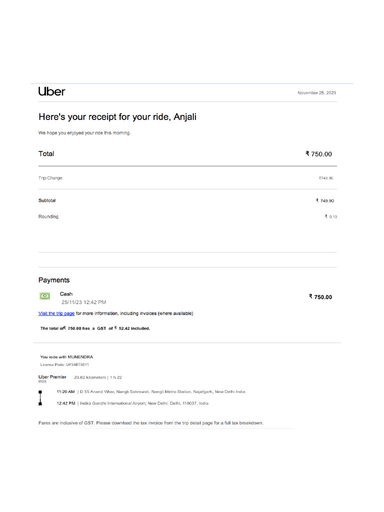 Uber Receipt 2 | PDF
