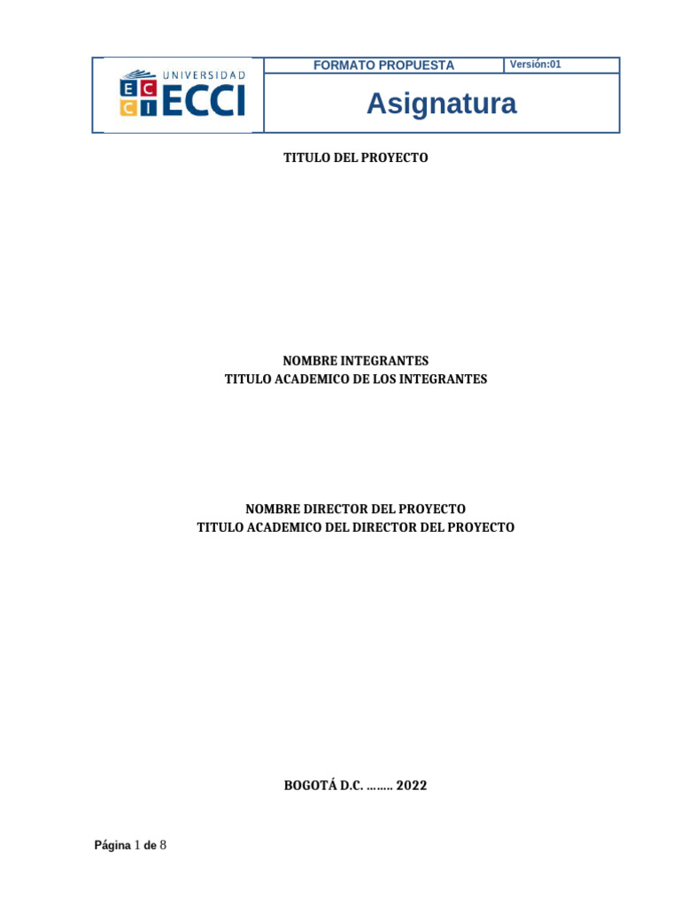 Propuesta Ecci Proyecto | PDF