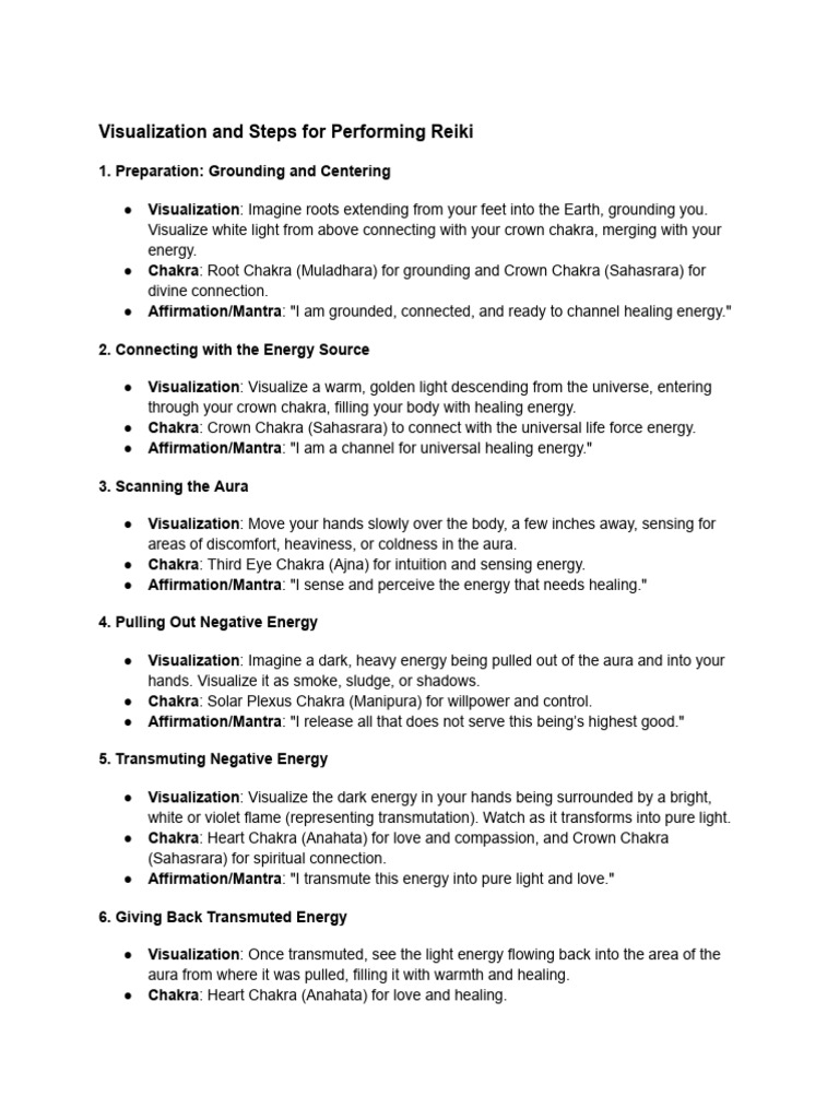 Reiki Healing Instructions | PDF