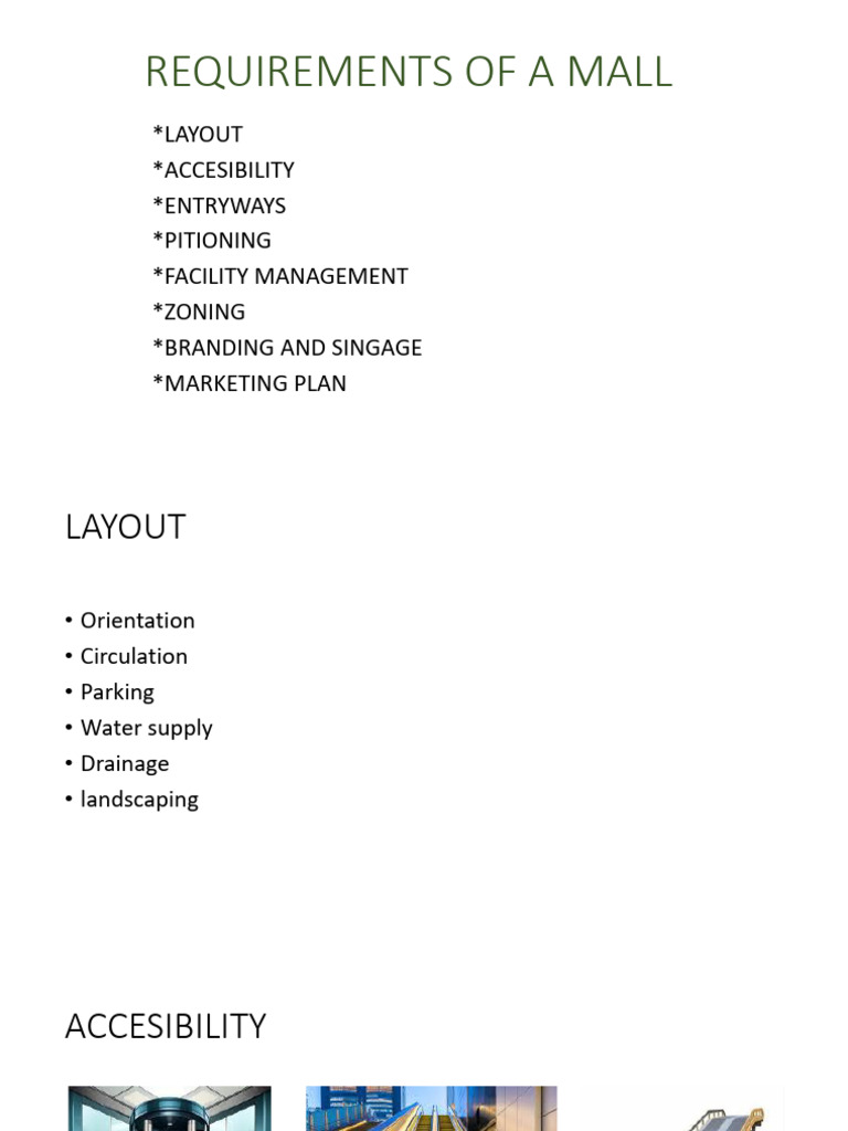 Requirements of a Mall | PDF