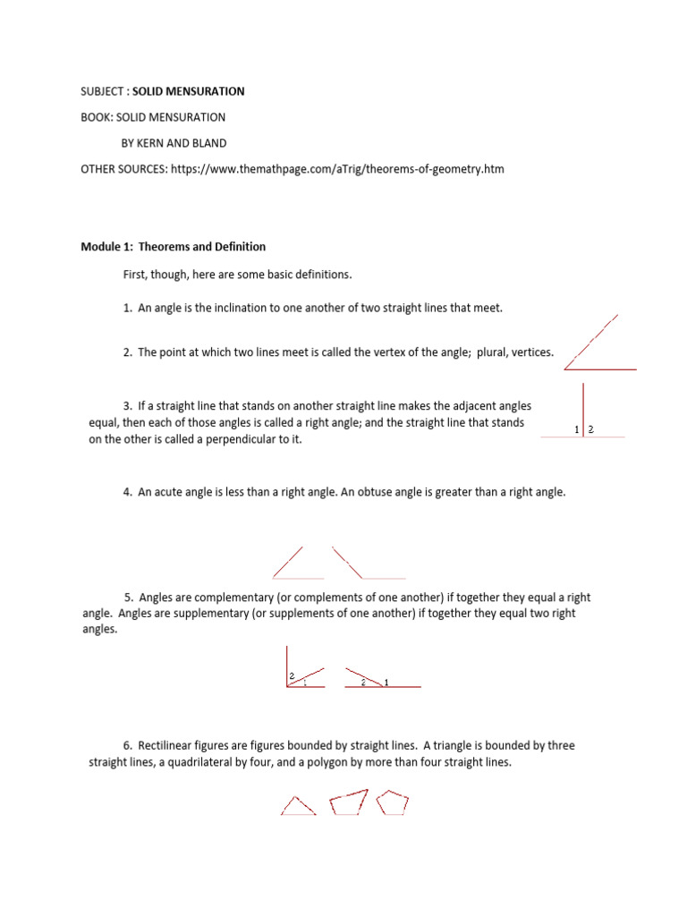 Module 1 Solid Mensuration | PDF