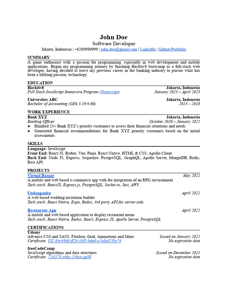 CV Template | PDF
