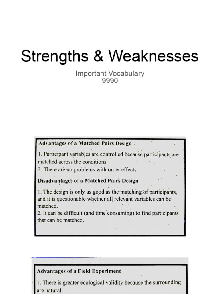 Strengths & Weaknesses Cards | PDF