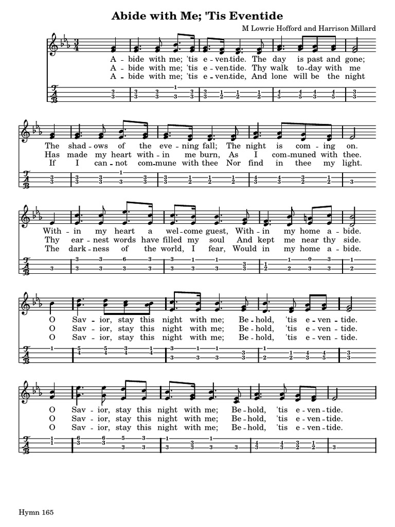 Abide With Me Tis Eventide | PDF