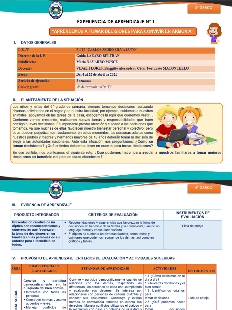 1-Experiencia de Aprendizaje Del Mes de Abril 2022 | PDF