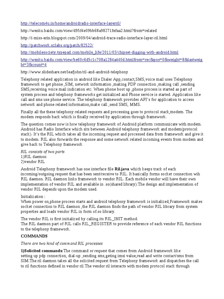 RIL and Modem | PDF | Short Message Service | Application Programming ...