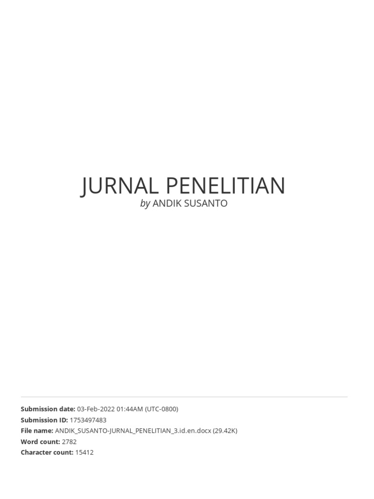 04-Andik - Turnitin Jurnal IJSER - 2022 | PDF