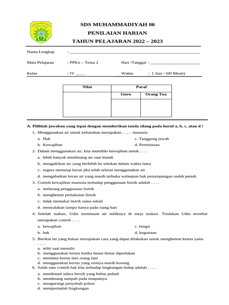 PH PPKN Tema 2 | PDF