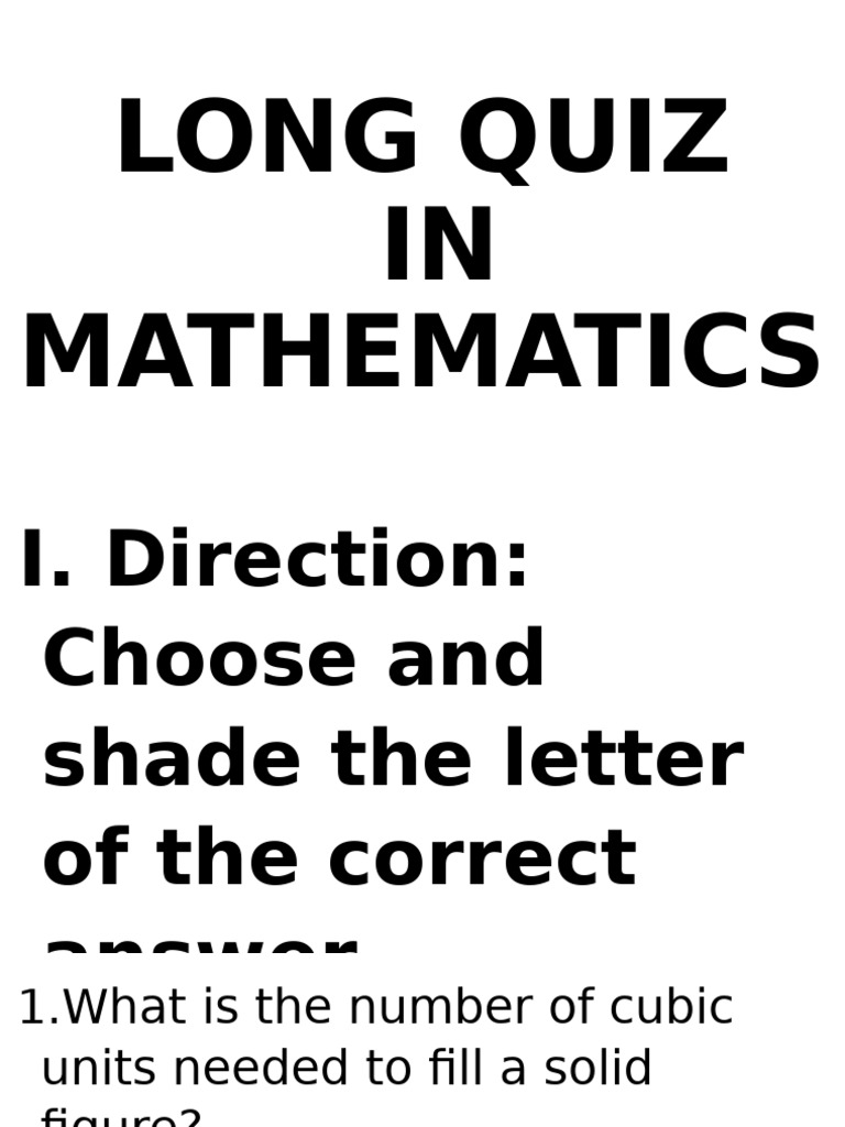 4th Quarter Summative in Mathematics | PDF