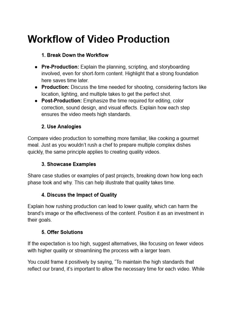 The Complexities of Video Production Process | PDF