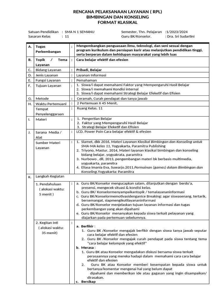 RPL BK Cara Belajar Efektif Dan Efisien | PDF