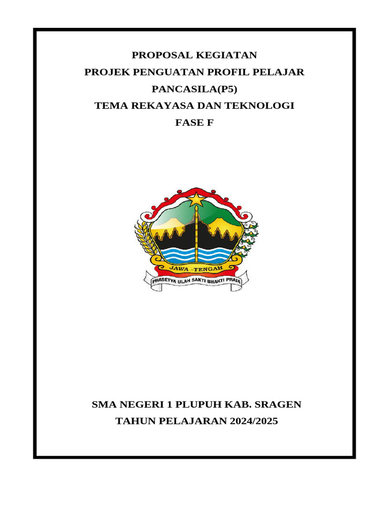 Proposal Kegitan P5 Tema Rekayasa Dan Teknologi | PDF