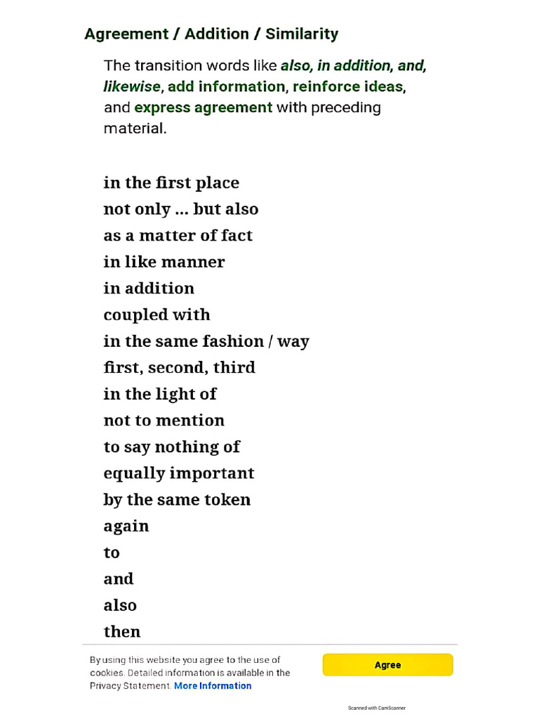 Transition Word and Phrase | PDF