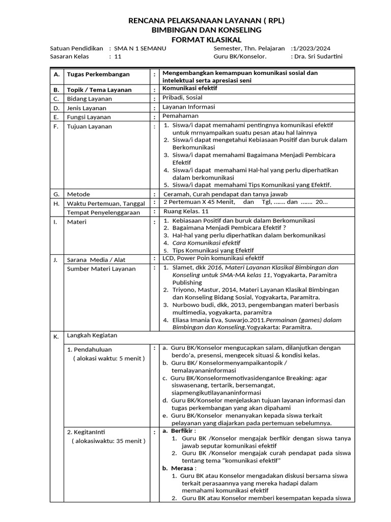 RPL BK Komunikasi Efektif | PDF