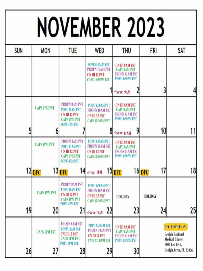 November 2023 Printable Calendar | PDF