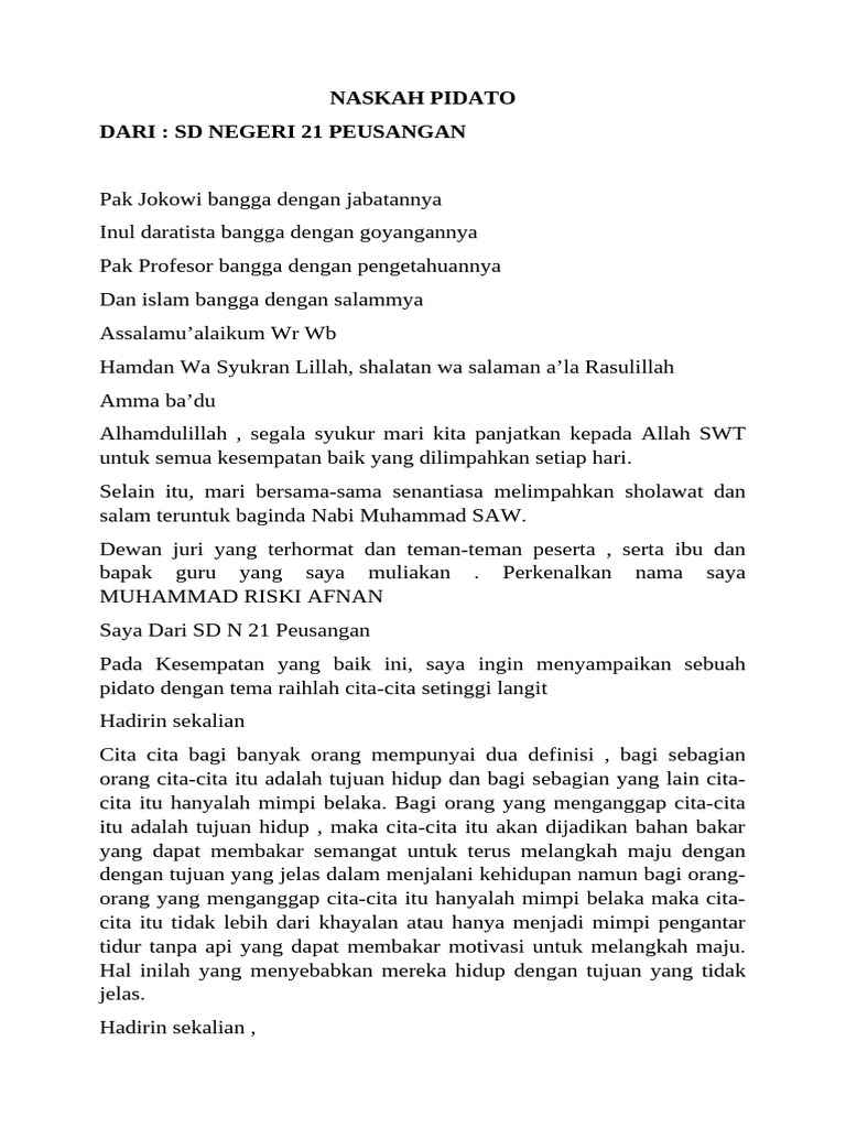 Naskah Pidato | PDF