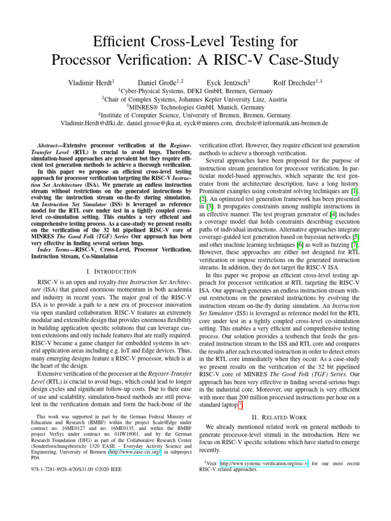 Riscv Processor Verification FDL 2020 | PDF