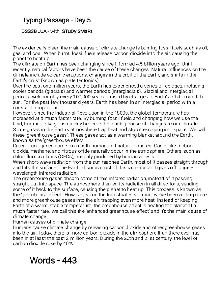 Day 5 TYPING Passage DSSSB JJA | PDF