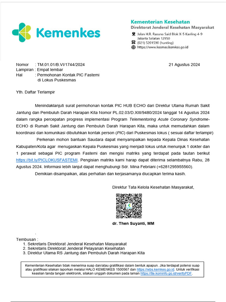 surat PIC Fastemi ed | PDF