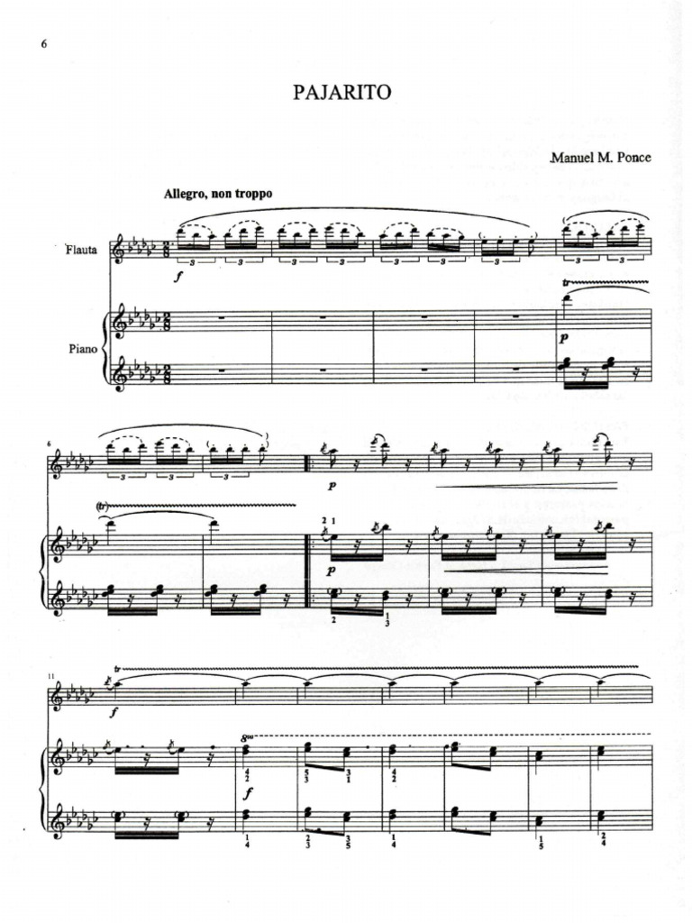 Pajarito y Pastorcito Alegre Piano | PDF