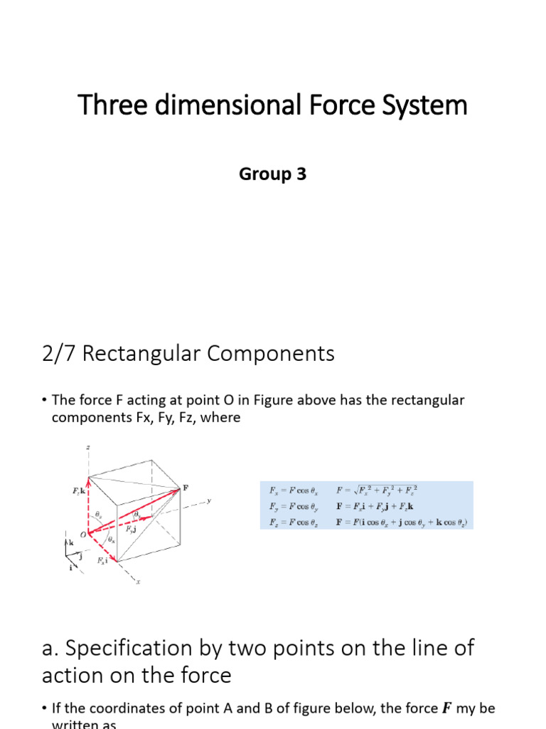Three Dimensional Force System | PDF